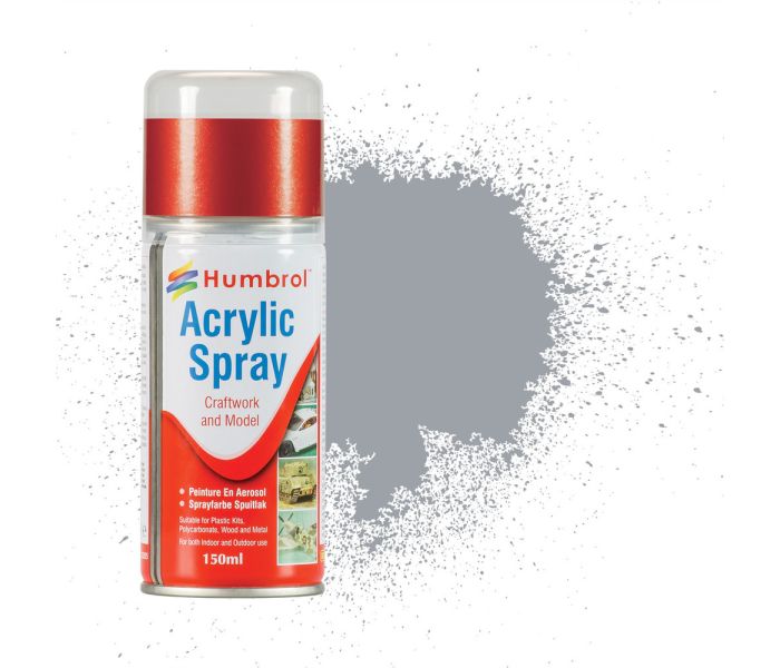 No 165 Medium Sea Grey Satin Acrylic Modellers Spray(150ml)-Humbrol ...
