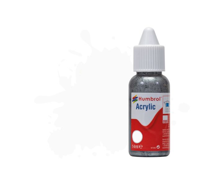 No 130 White Satin Acrylic Paint (14ml)-Humbrol-DB0130 | Gaugemaster