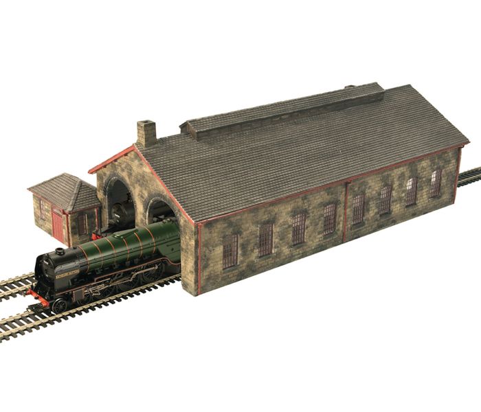 Scenecraft Two Road Stone Engine Shed Red (Pre-Built)-Bachmann-44-0157R ...