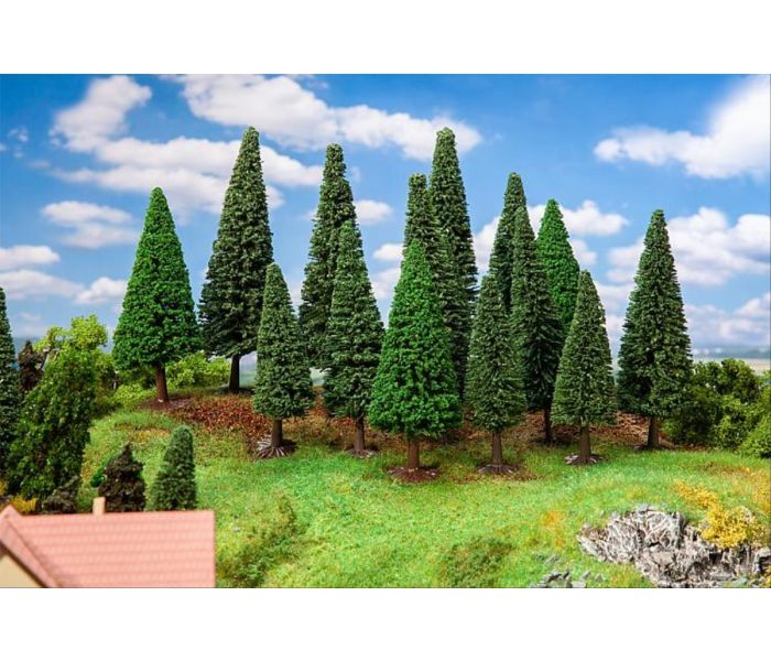 Fir Trees 90-150mm (15)-Faller-181542 | Gaugemaster