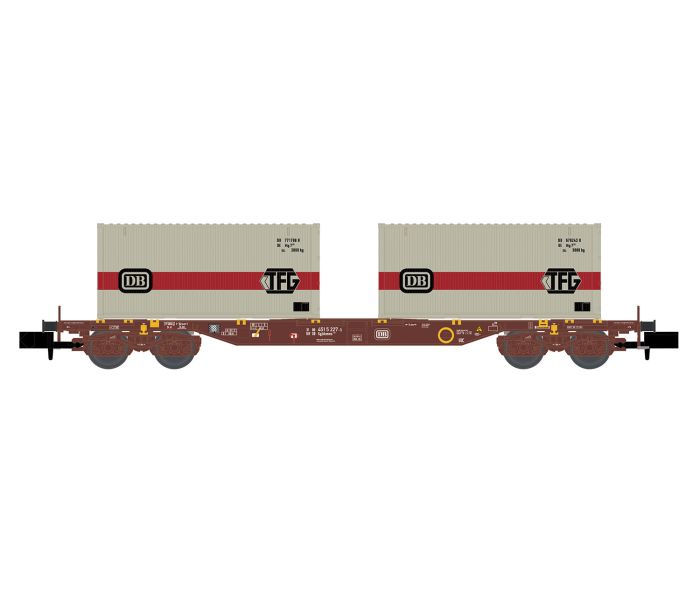 DB Sgjkkmmss699 Flat Wagon w/DB Containers IV-Hobbytrain (By Lemke ...