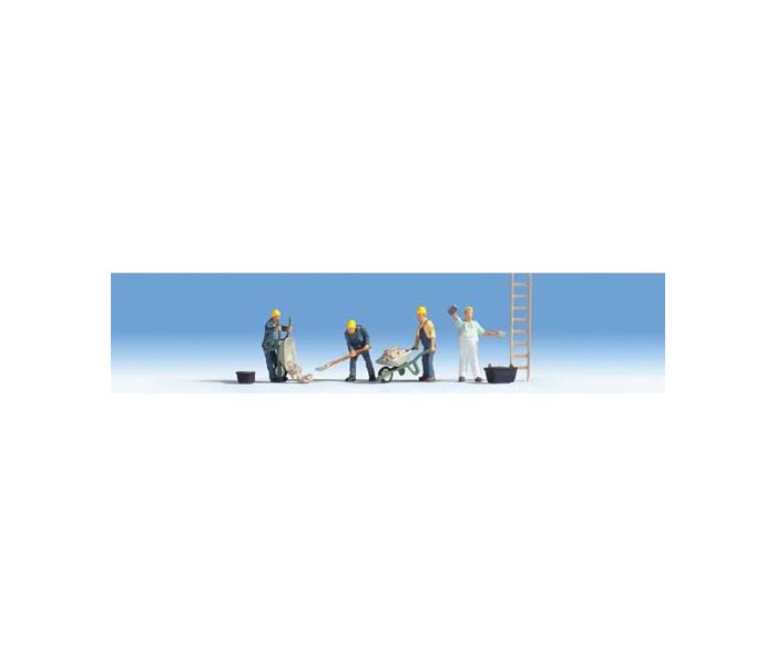 Bricklayers (4) Ladders and Accessories Figure Set-Noch-15055 | Gaugemaster