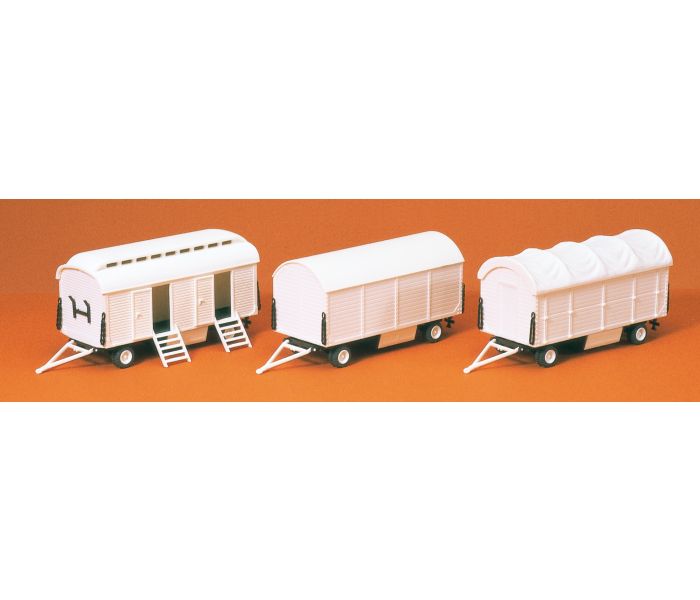 Circus Toliet/Equipment Trailers (3) Unpainted Kit-Preiser-20008 ...