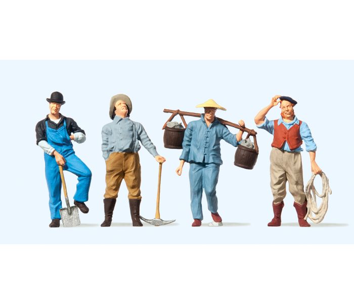 American Railroad Workers (4) Figure Set-Preiser-65343 | Gaugemaster