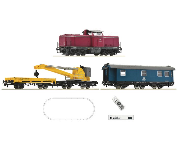 DB BR211 Diesel Rail Crane Train Set IV (DCC-Fitted)-Roco-5110004 ...