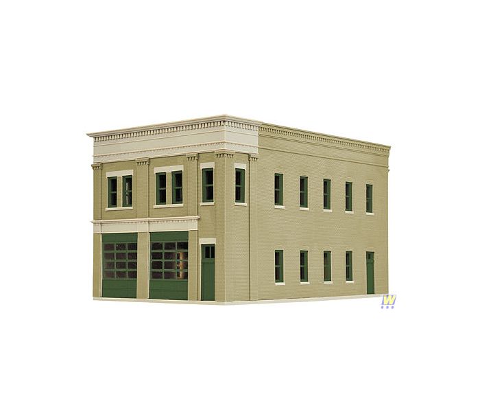 Fire Station Two Bay Kit-Walthers Cornerstone-933-4022 | Gaugemaster
