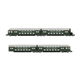DR DBv 2nd Class Bi-Level Coach Set (4) III-Arnold-HN4520 | Gaugemaster