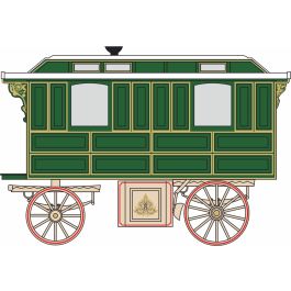 Showmans Living Wagon Green/Cream-Oxford Diecast-SLW001 | Gaugemaster