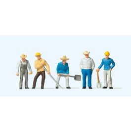 Track Workers (5) with Tools Exclusive Figure Set-Preiser-10031 ...