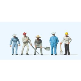 Track Workers (5) with Tools Standard Figure Set-Preiser-14017 ...