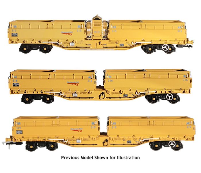 MRA Ballast Wagon Set Railtrack with Network Rail Decals-Dapol-4F-075 ...