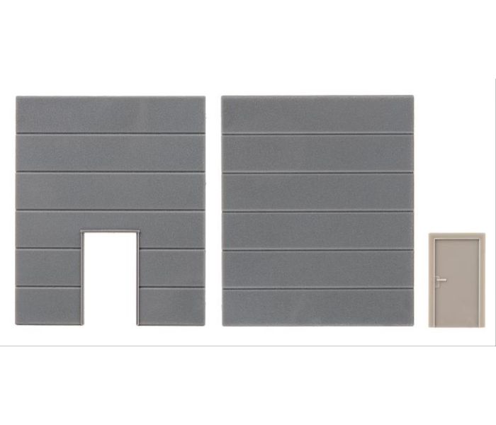 Industrial Building Wall Parts w/Door (2) Kit-Faller-180882 | Gaugemaster