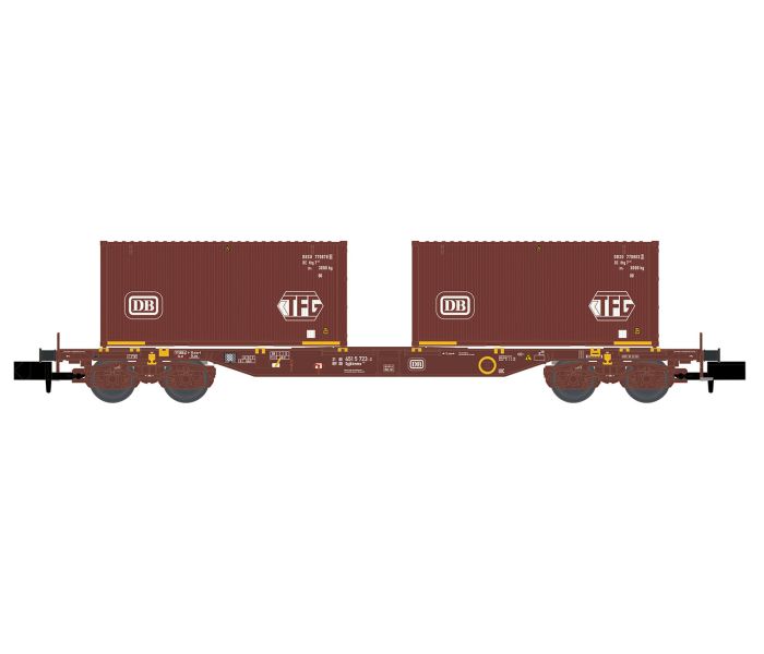 DB Sgjkkmmss699 Flat Wagon w/DB Containers IV-Hobbytrain (By Lemke ...