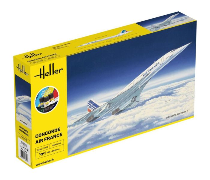 Concorde Air France Starter Kit (1:125 Scale)-Heller-56445 | Gaugemaster