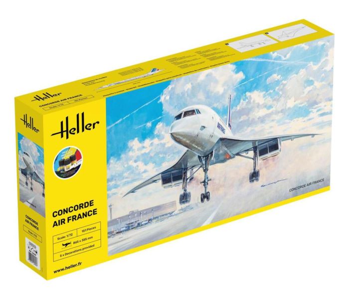 Concorde Air France Starter Kit (1:72 Scale)-Heller-56469 | Gaugemaster