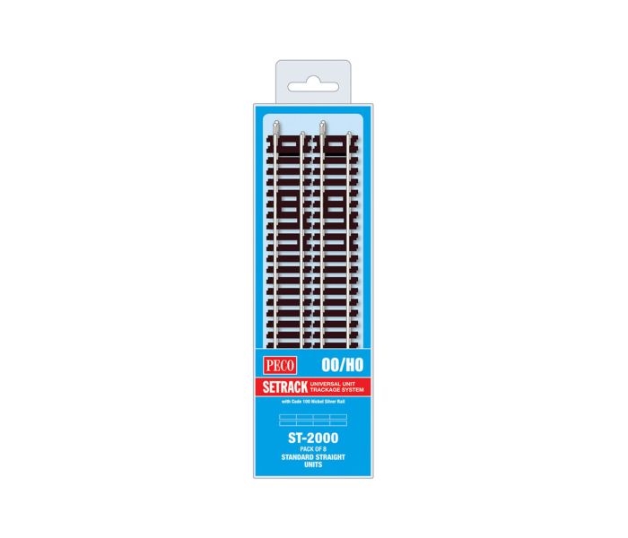 Setrack Standard Straight Track 168mm (8)-Peco-ST2000 | Gaugemaster